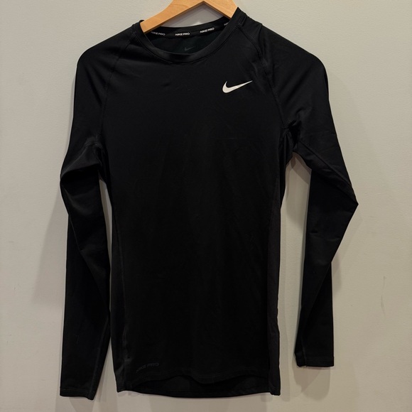 Nike | Shirts | Nike Pro Long Sleeve Compression Shirt Black Mens Small ...